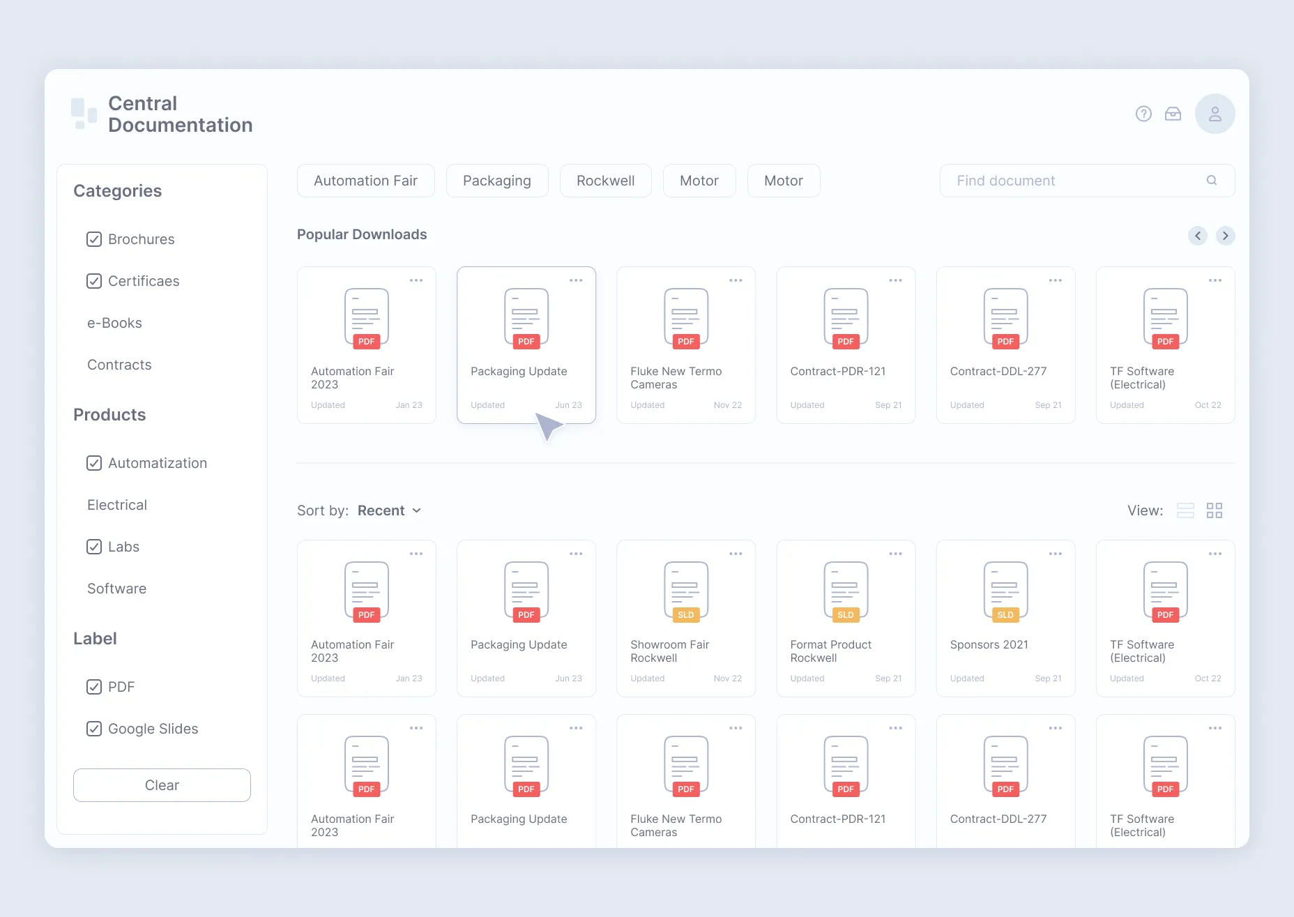 Dashboard of documents by Hector Heredia | Layers